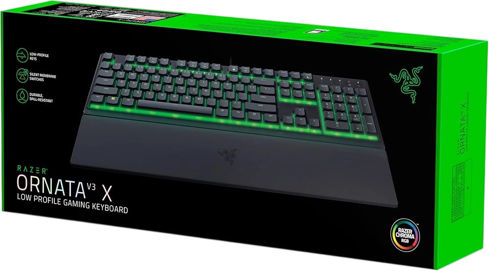 Razer Ornata V3 X Low Profile Gaming RGB Keyboard (1 year warranty ...